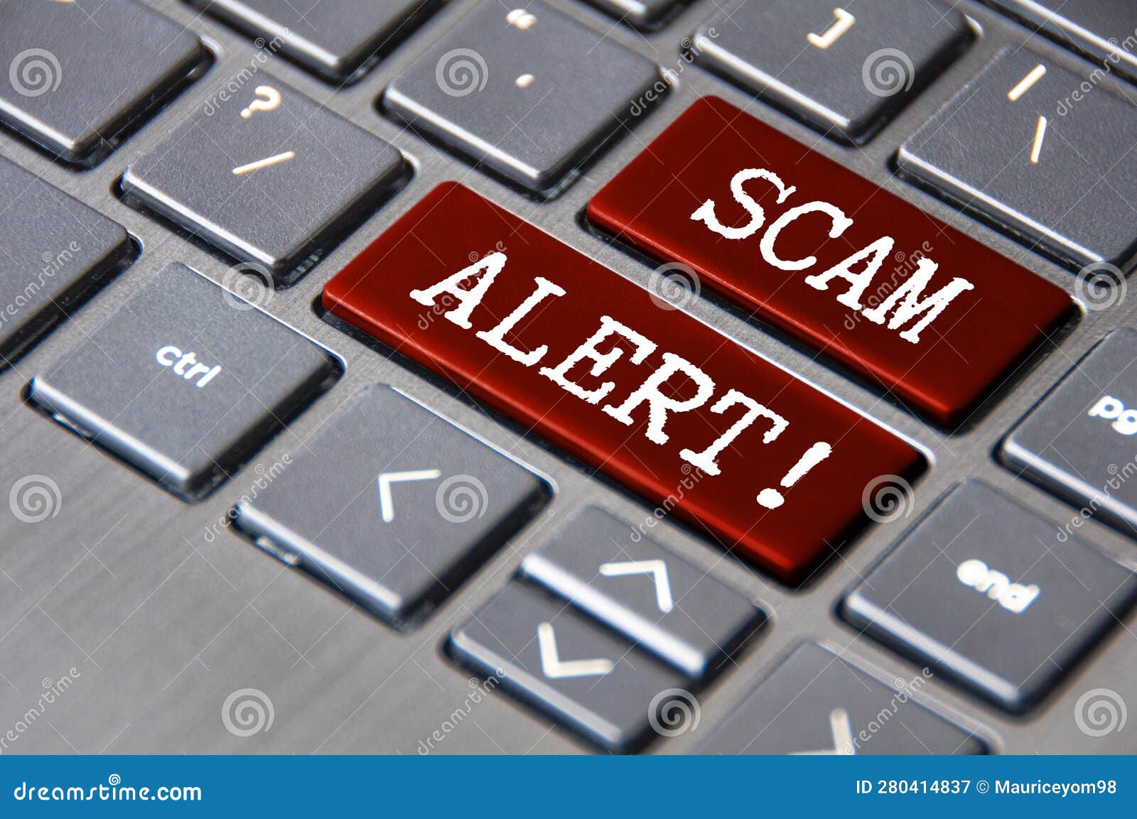 Scam Alert Text on Laptop Keyboard. Scam and Fraud Concept Stock Image ...