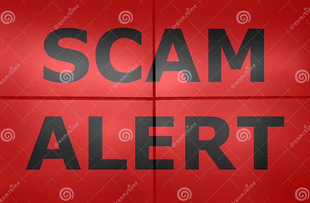 Scam alert text on red stock image. Image of design - 150968217
