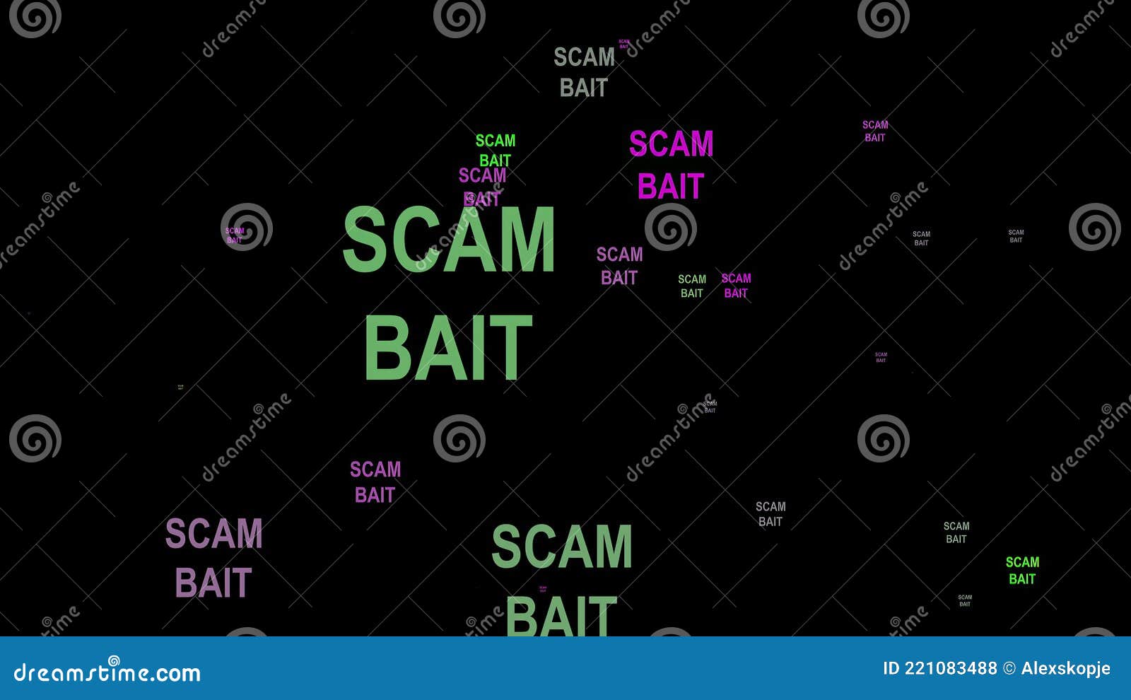 Scam Bait Text Against Black Background Stock Illustration ...