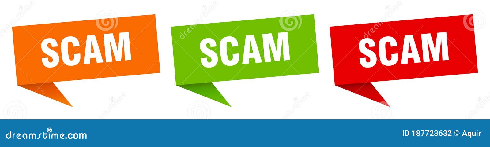 Scam Banner. Scam Speech Bubble Label Set Stock Vector - Illustration ...
