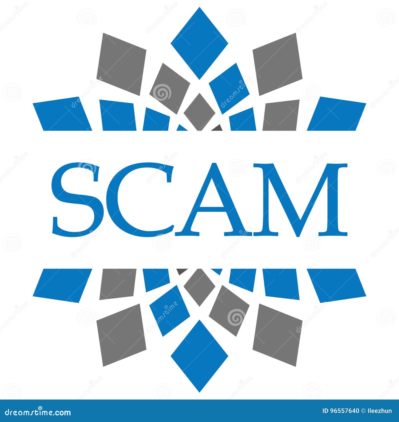 Scam Blue Grey Circular stock photo. Image of protection - 96557640