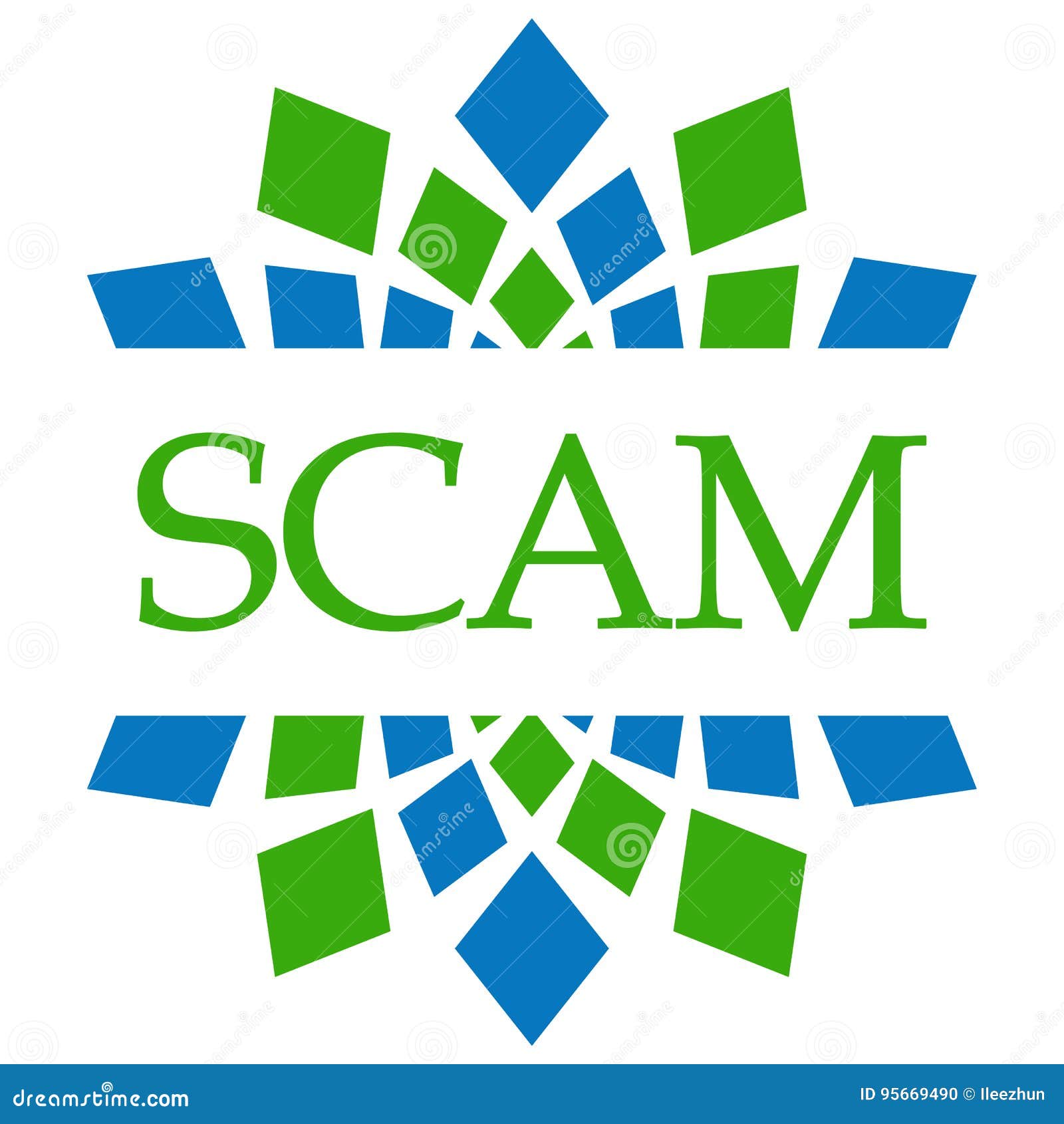 Scam Green Blue Circular stock illustration. Illustration of fraud ...