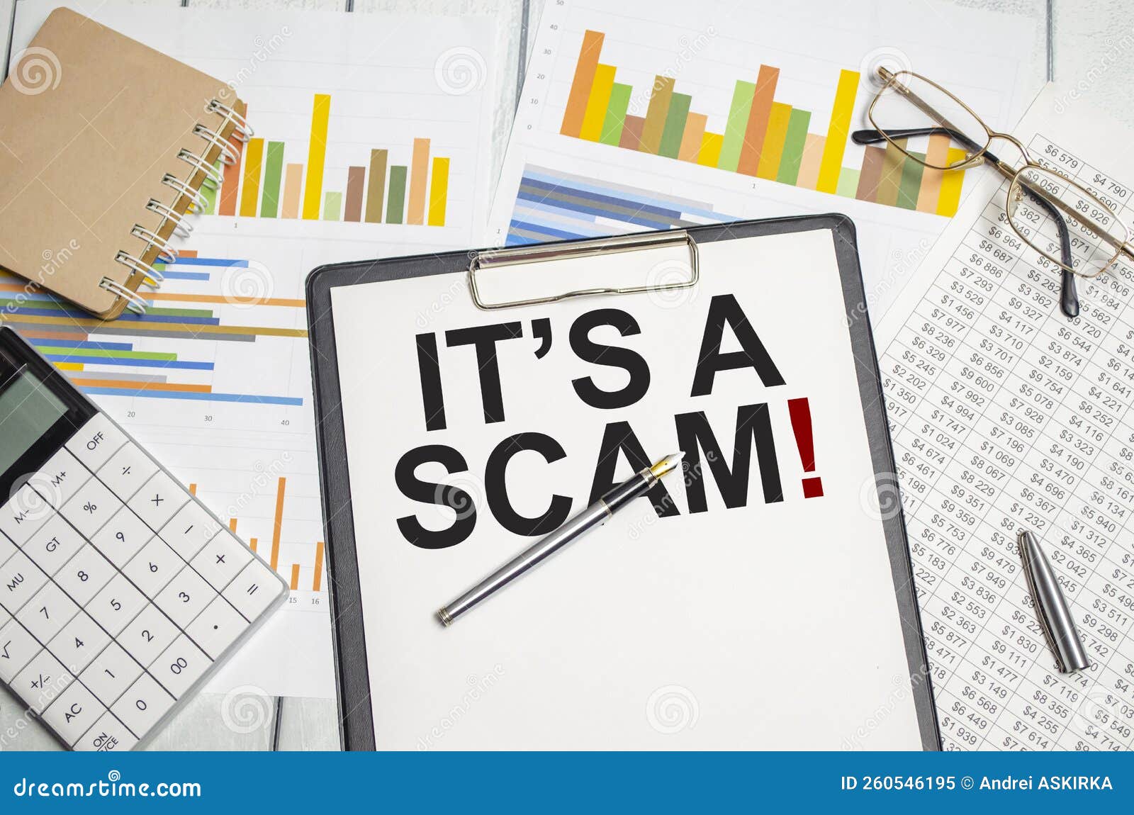 It is a Scam on Paper Tablet and Charts Stock Image - Image of problem ...