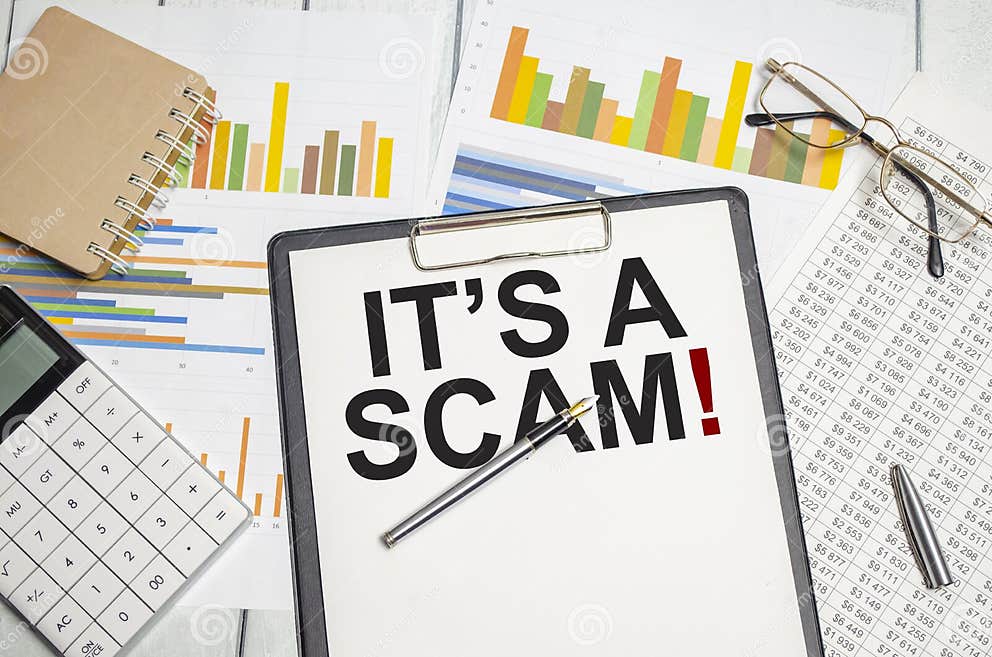 It is a Scam on Paper Tablet and Charts Stock Image - Image of problem ...
