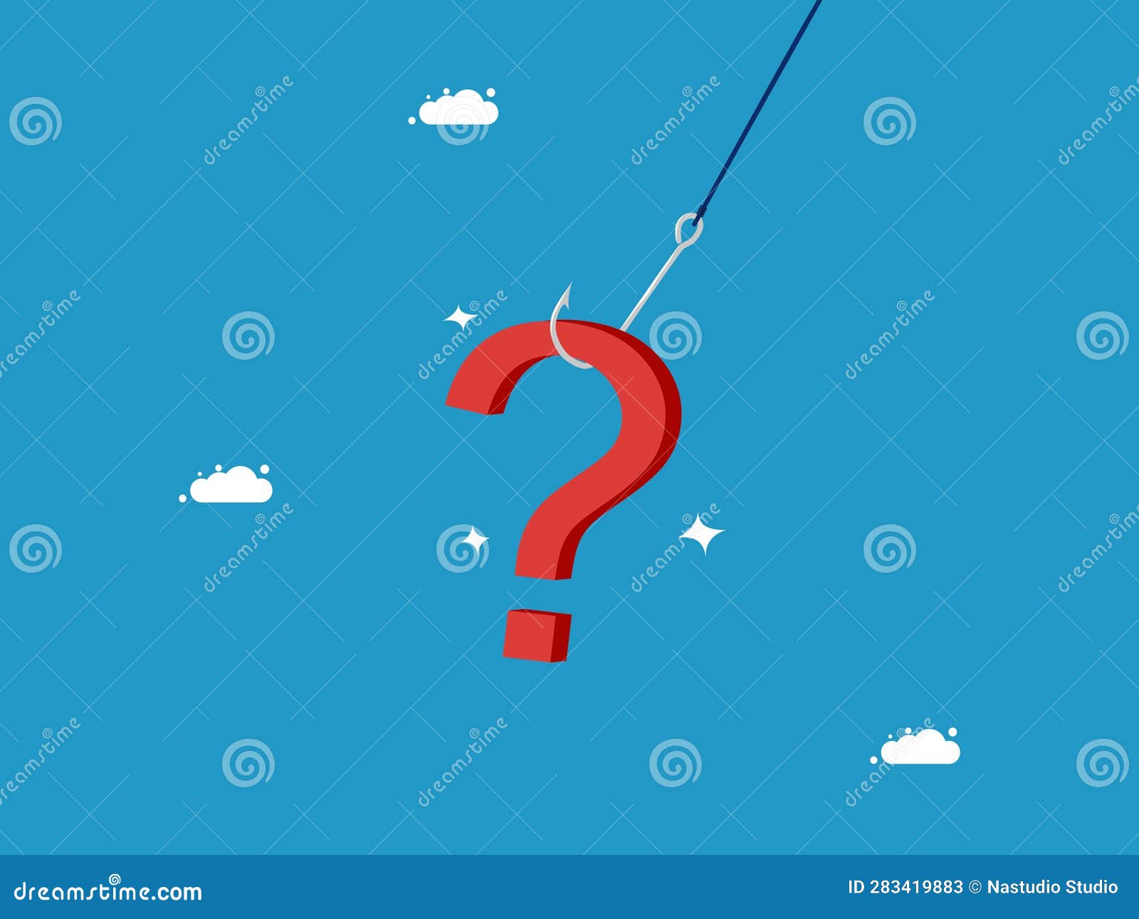 Scam Problem. Question Mark on the Hook Stock Vector - Illustration of ...