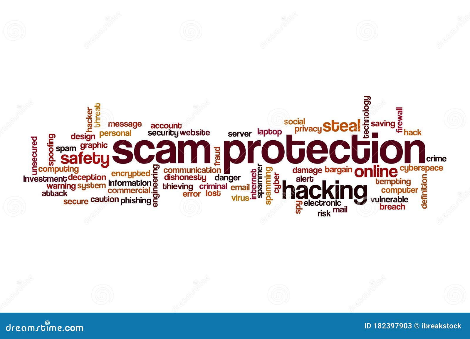Scam Protection Word Cloud Concept Stock Illustration - Illustration of ...