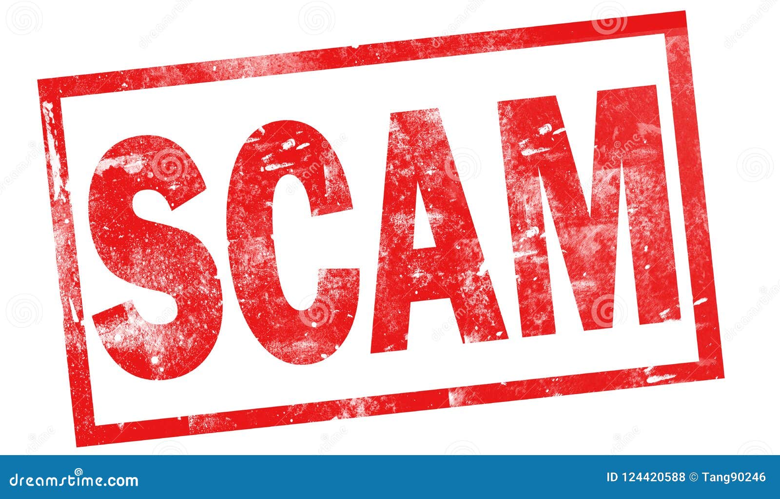 Scam in red ink stamp stock illustration. Illustration of alert - 124420588