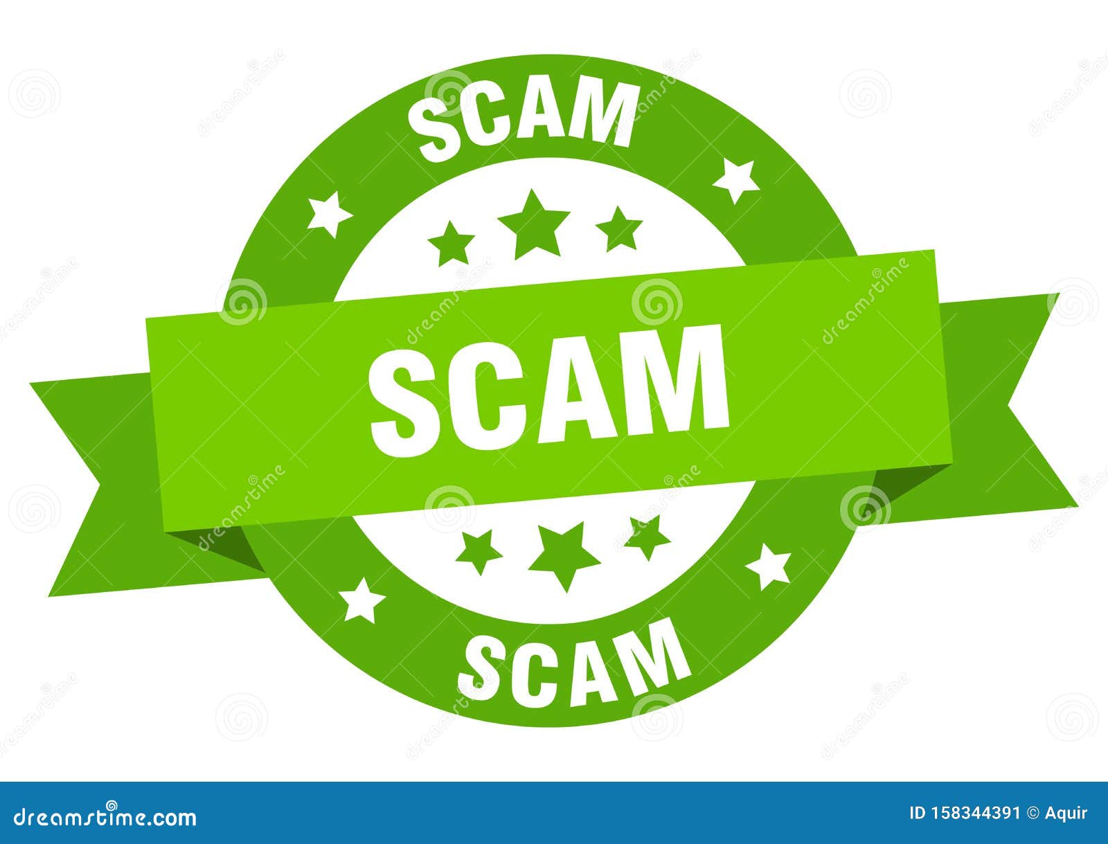 Scam ribbon sign stock vector. Illustration of sticker - 158344391