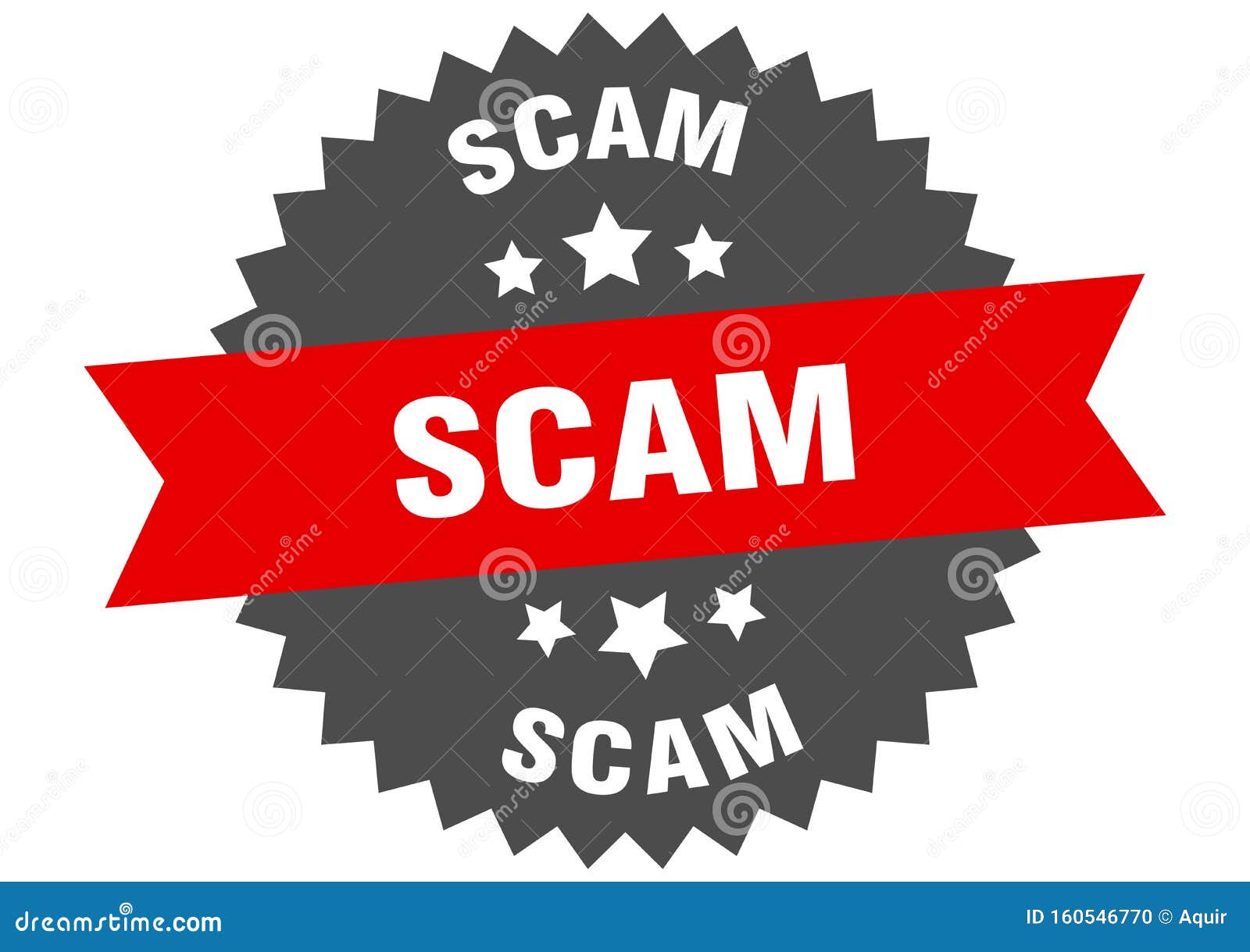 Scam stock vector. Illustration of scam, sign, black - 160546770