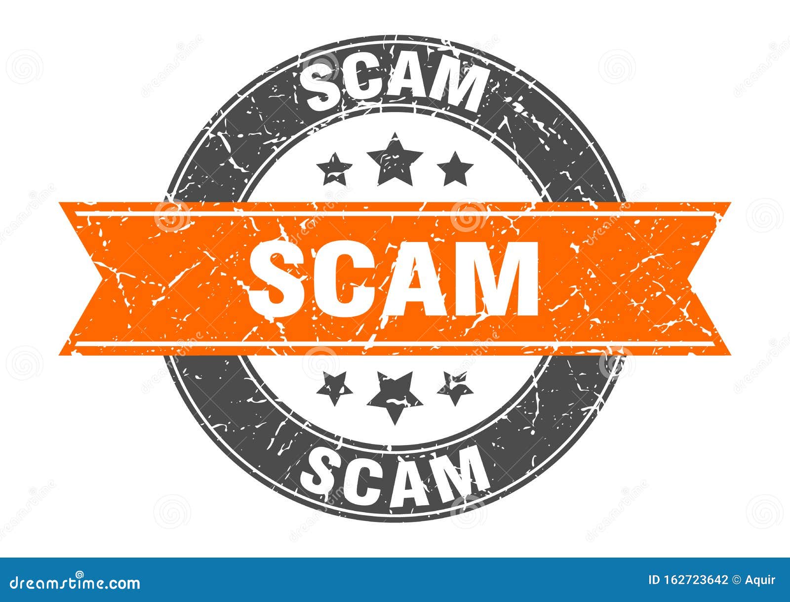 Scam stamp stock vector. Illustration of round, black - 162723642