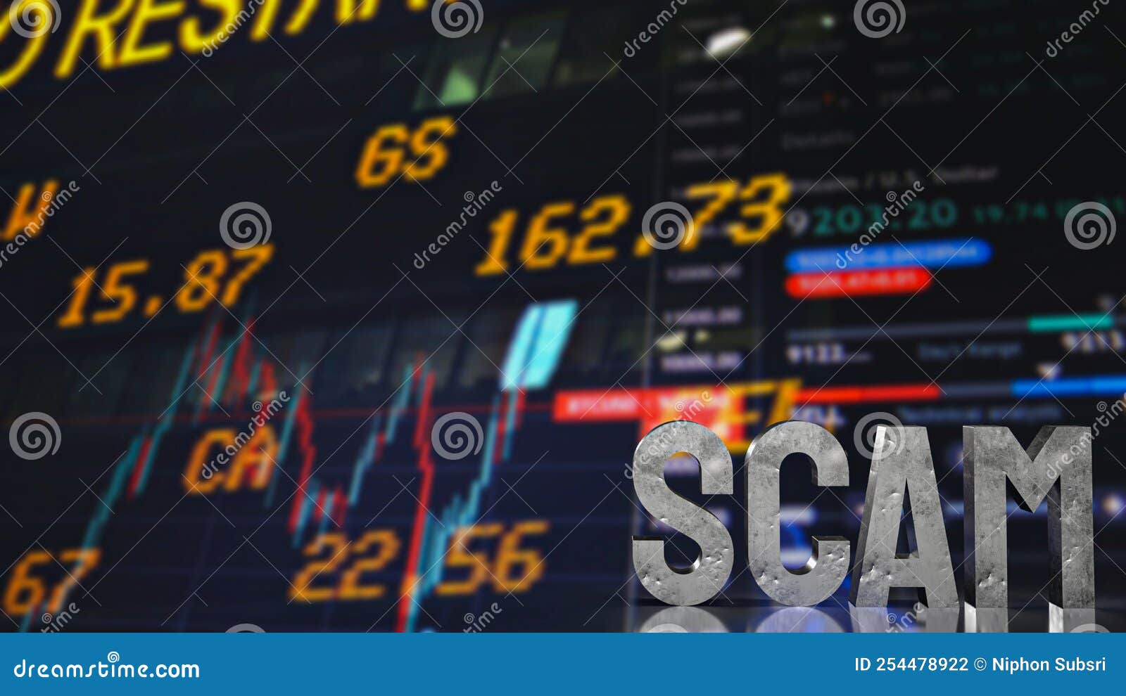 The Scam Text for Business Concept 3d Rendering Stock Illustration ...