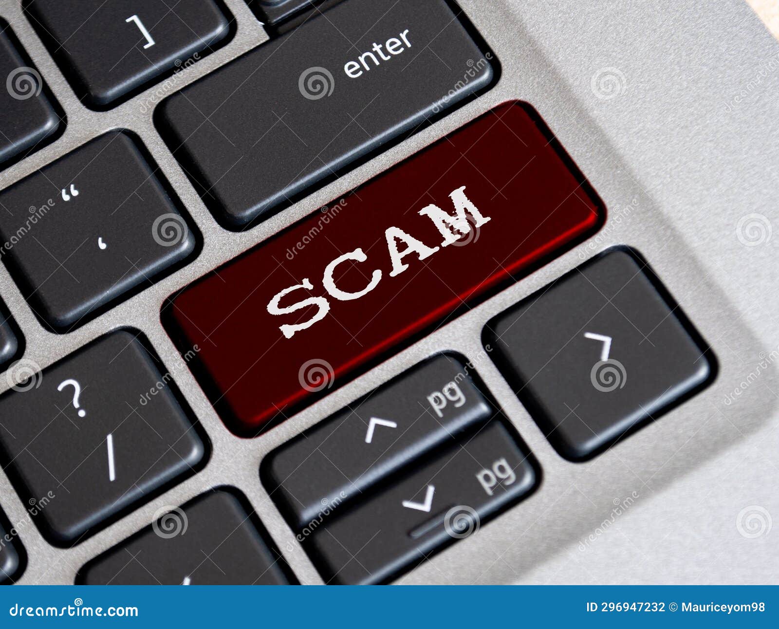 Scam Text on Red Color Keyboard. Online Security Concept Stock Photo ...