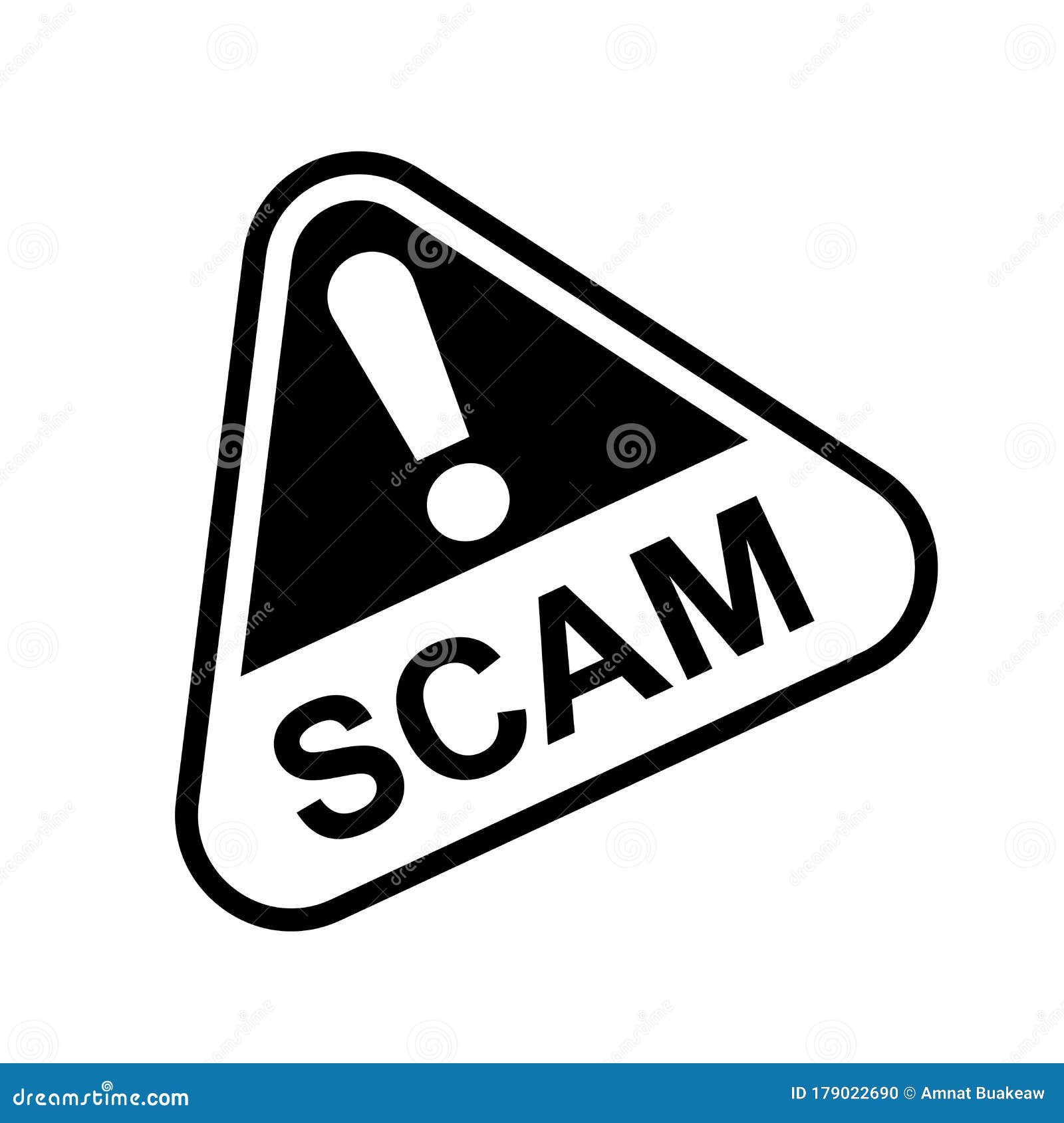 Scam Triangle Sign for Icon Isolated on White, Scam Warning Sign ...