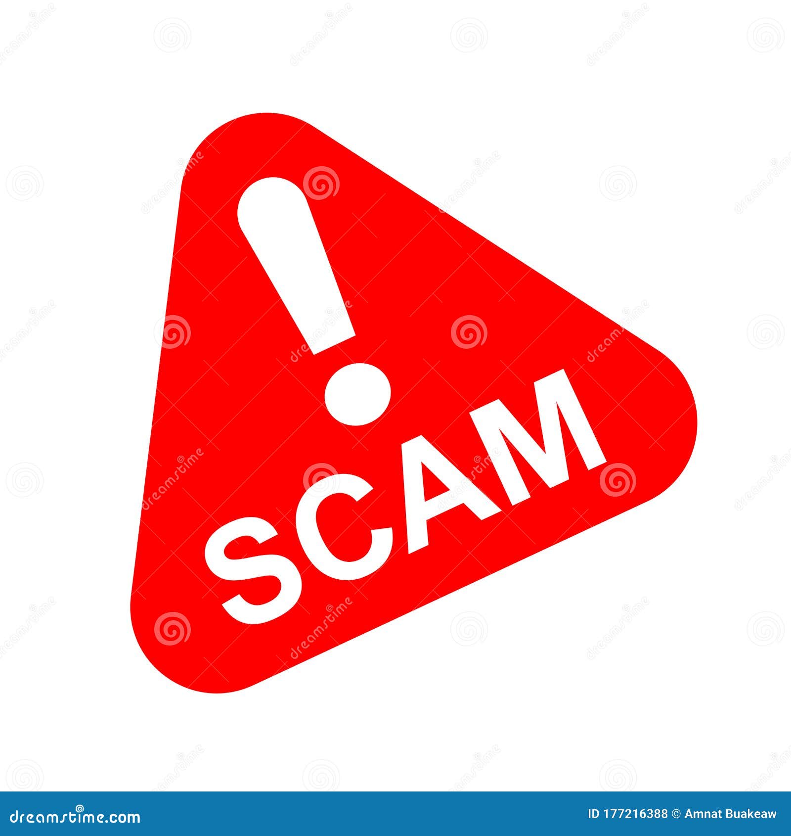 Scam Triangle Sign Red for Icon Isolated on White, Scam Warning Sign ...