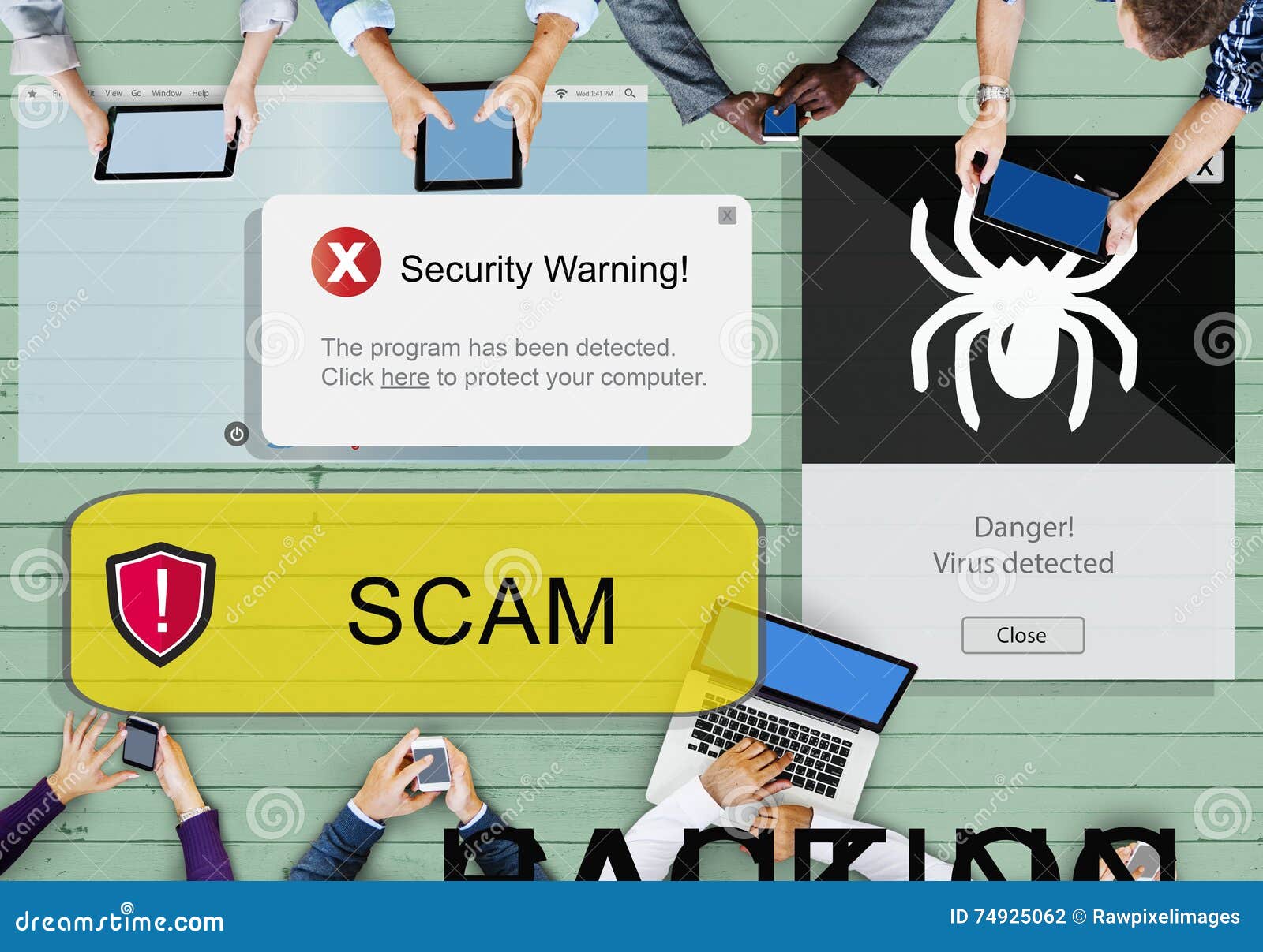 Scam Virus Internet Network Security System Concept Stock Photo - Image ...