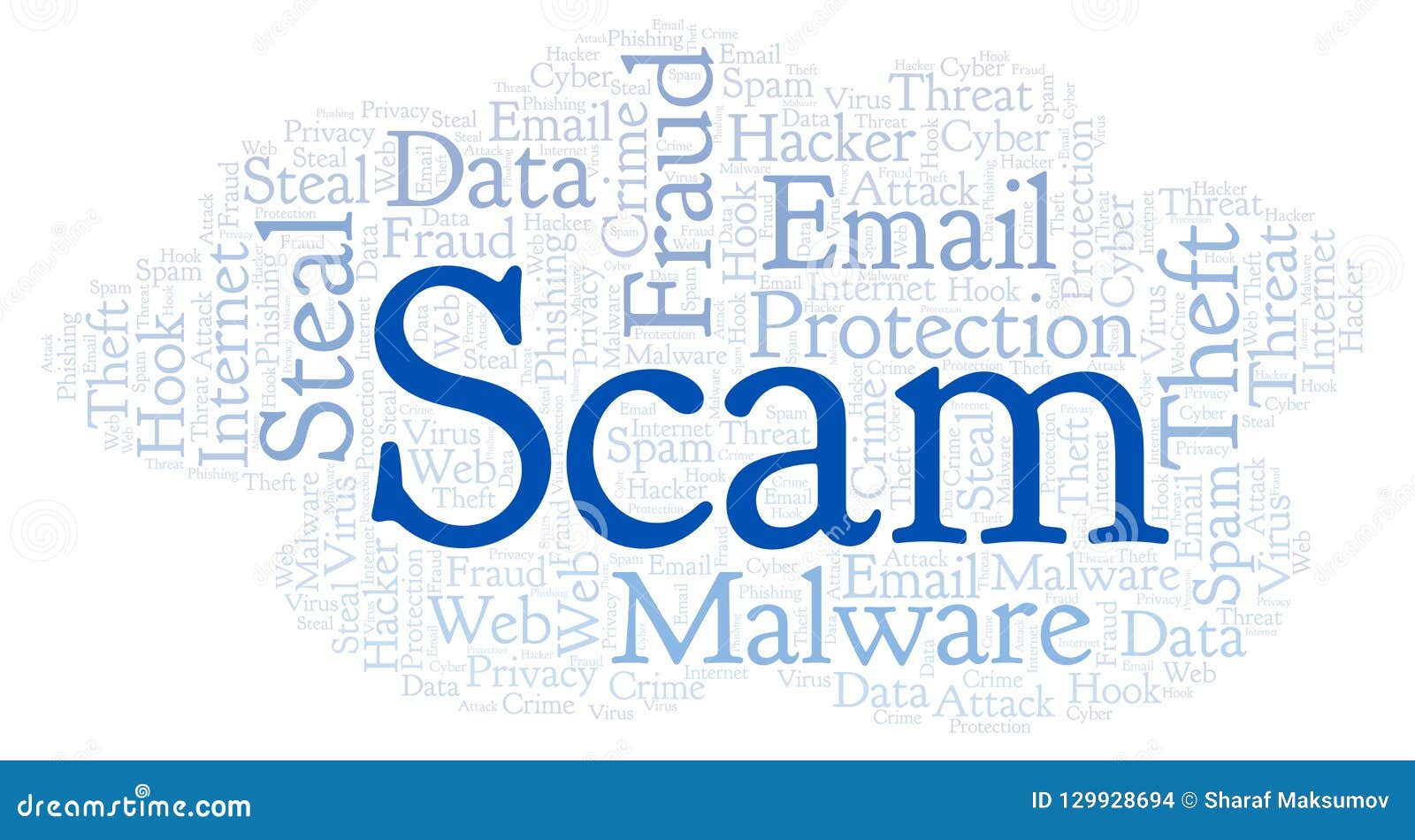 Scam word cloud. stock illustration. Illustration of hook - 129928694