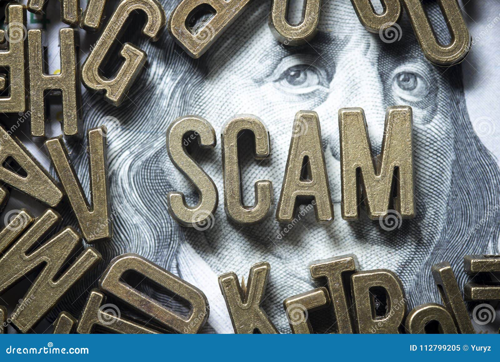 Scam word stock image. Image of metallic, dollar, protection - 112799205