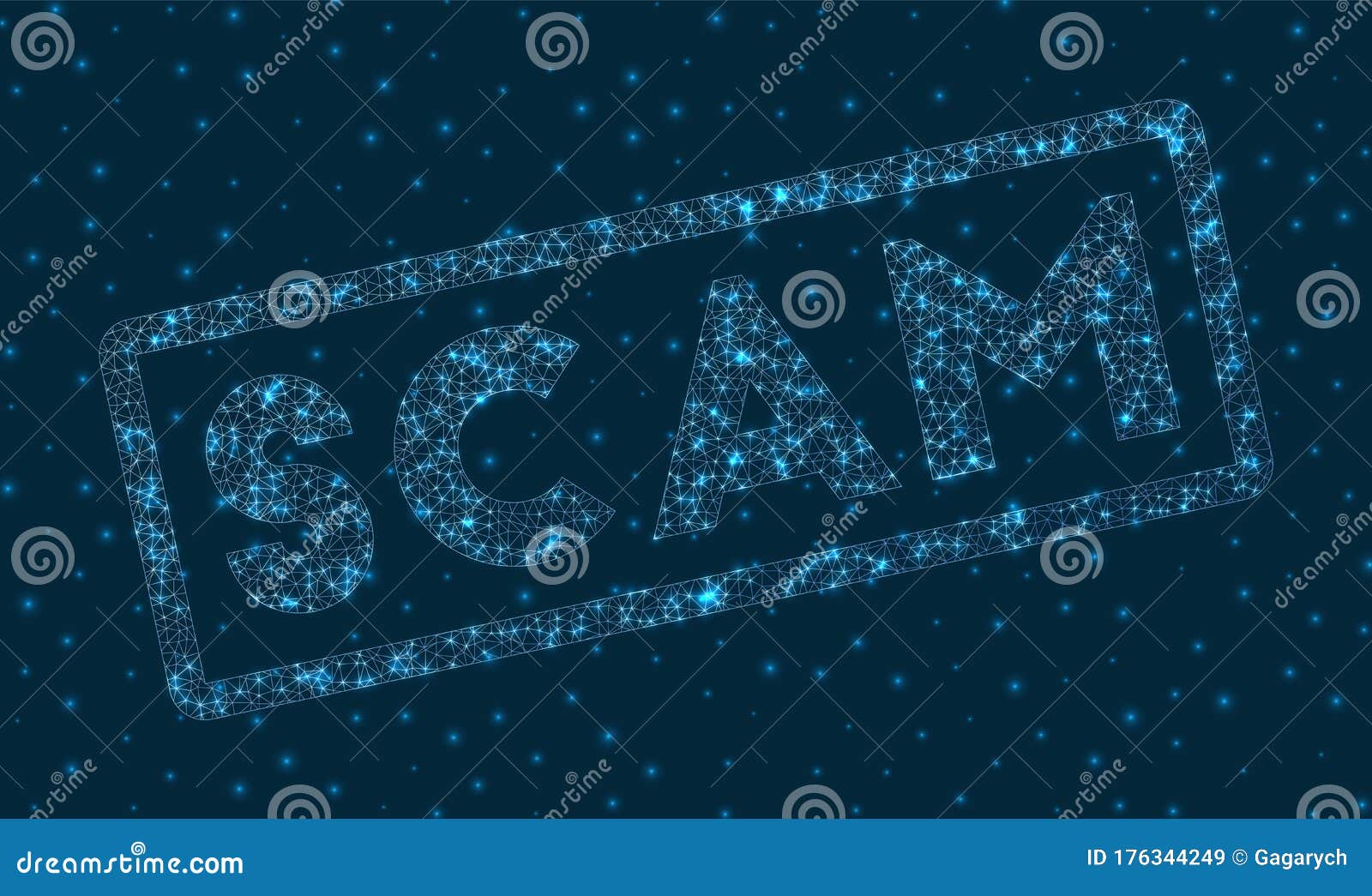 Scam Word in Digital Style. Stock Vector - Illustration of connection ...