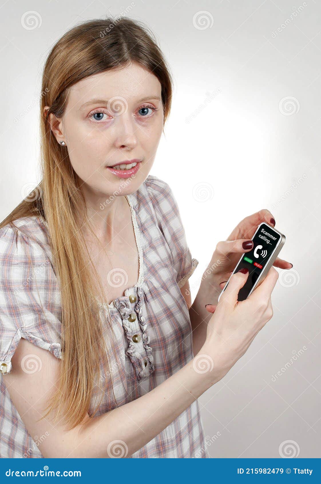 Scammer calling on phone stock image. Image of mobile - 215982479