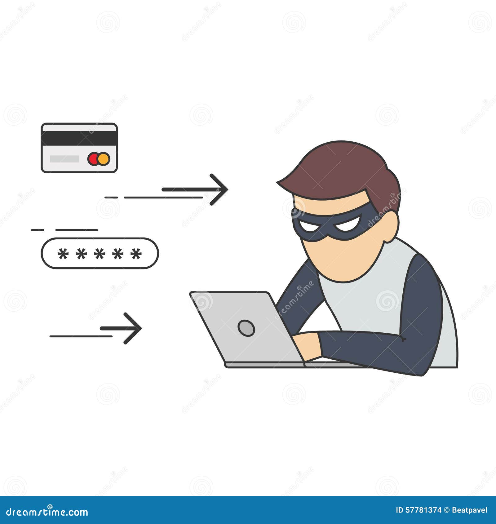 Scammer, Hacker or Internet Thief Stock Vector - Illustration of ...