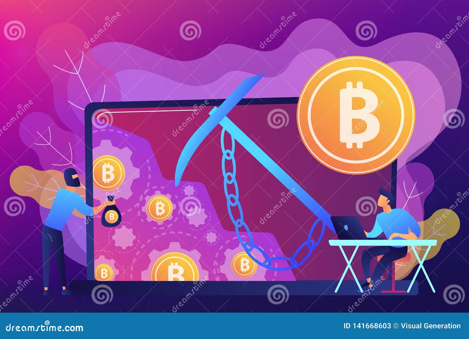 Hidden Mining Concept Vector Illustration. Stock Vector - Illustration ...