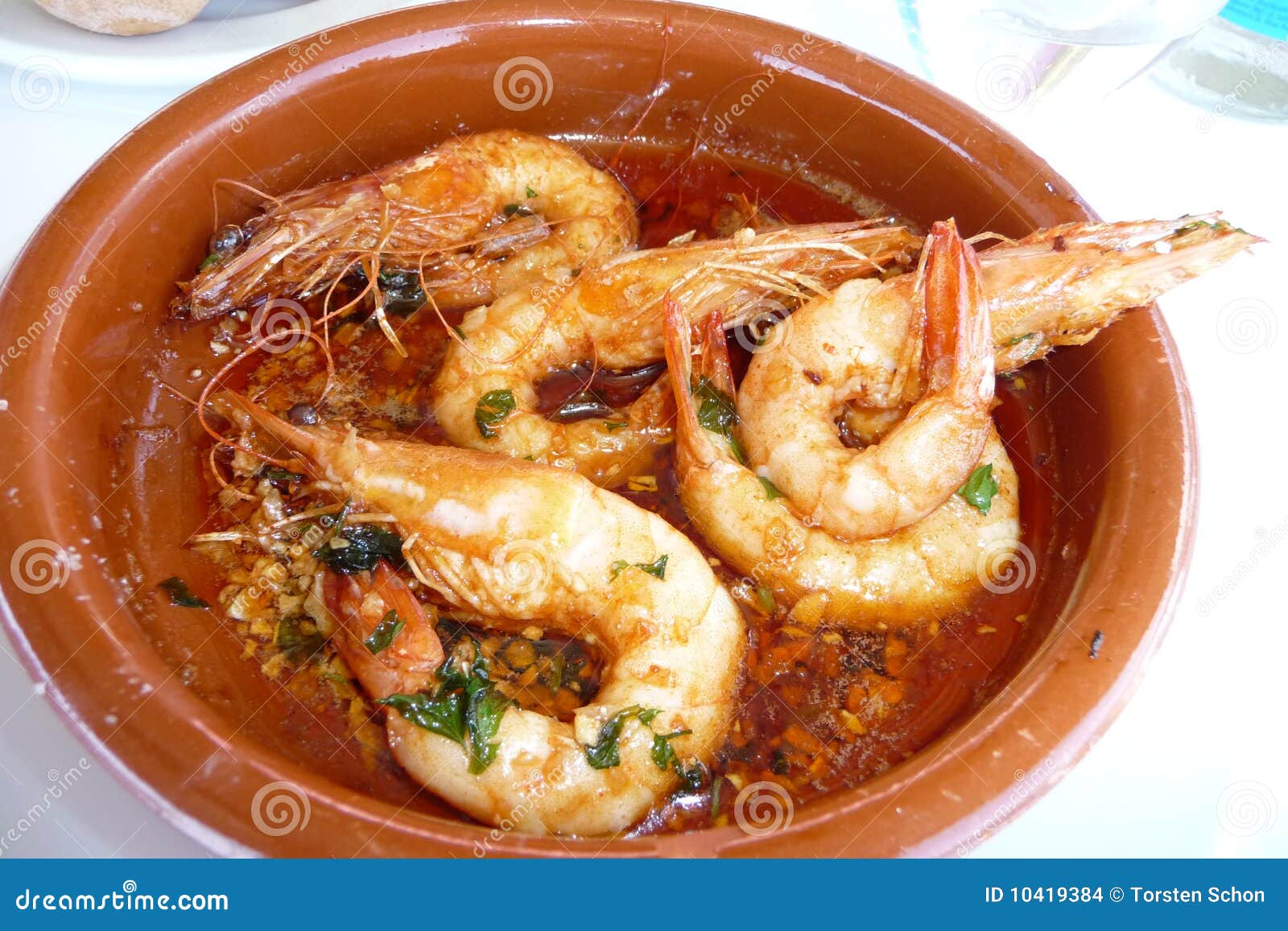 Scampi frito foto de archivo. Imagen de hierbas, mariscos - 10419384