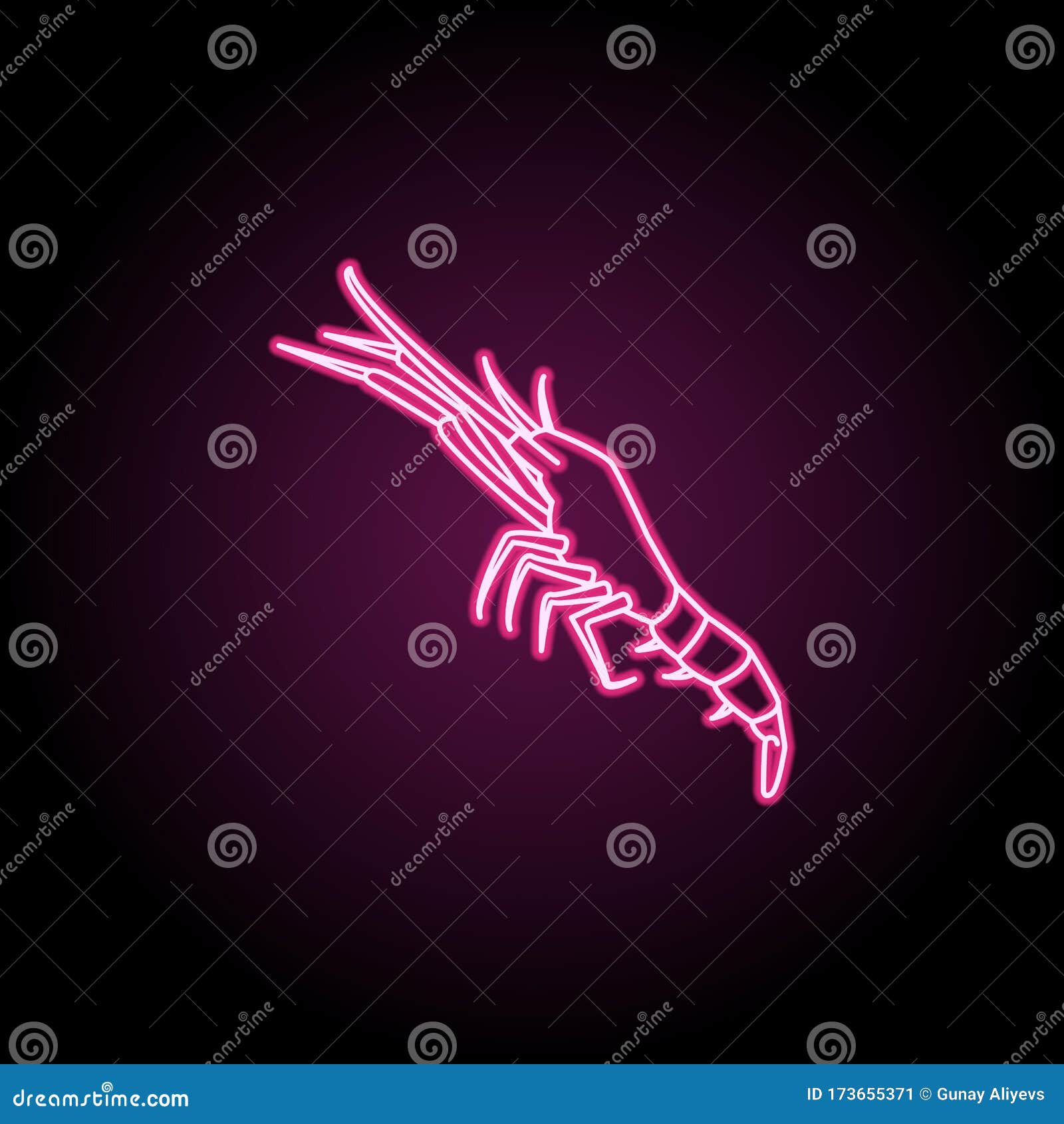 Scampi Neon Icon. Simple Thin Line, Outline Vector of Fish Icons for Ui ...