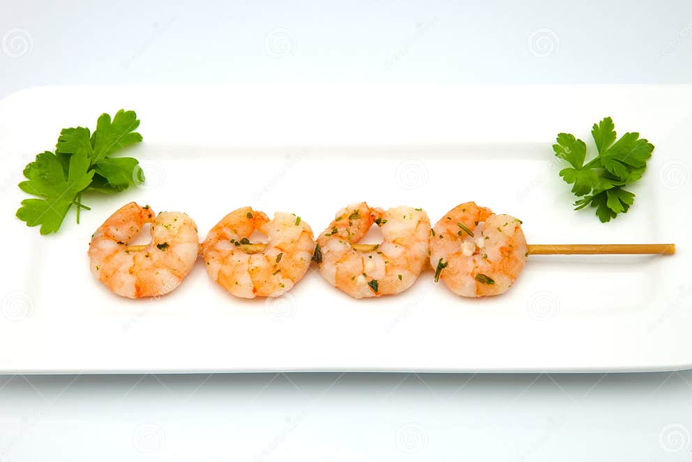 Scampi skewer stock photo. Image of scampi, prawns, garlic - 25382378