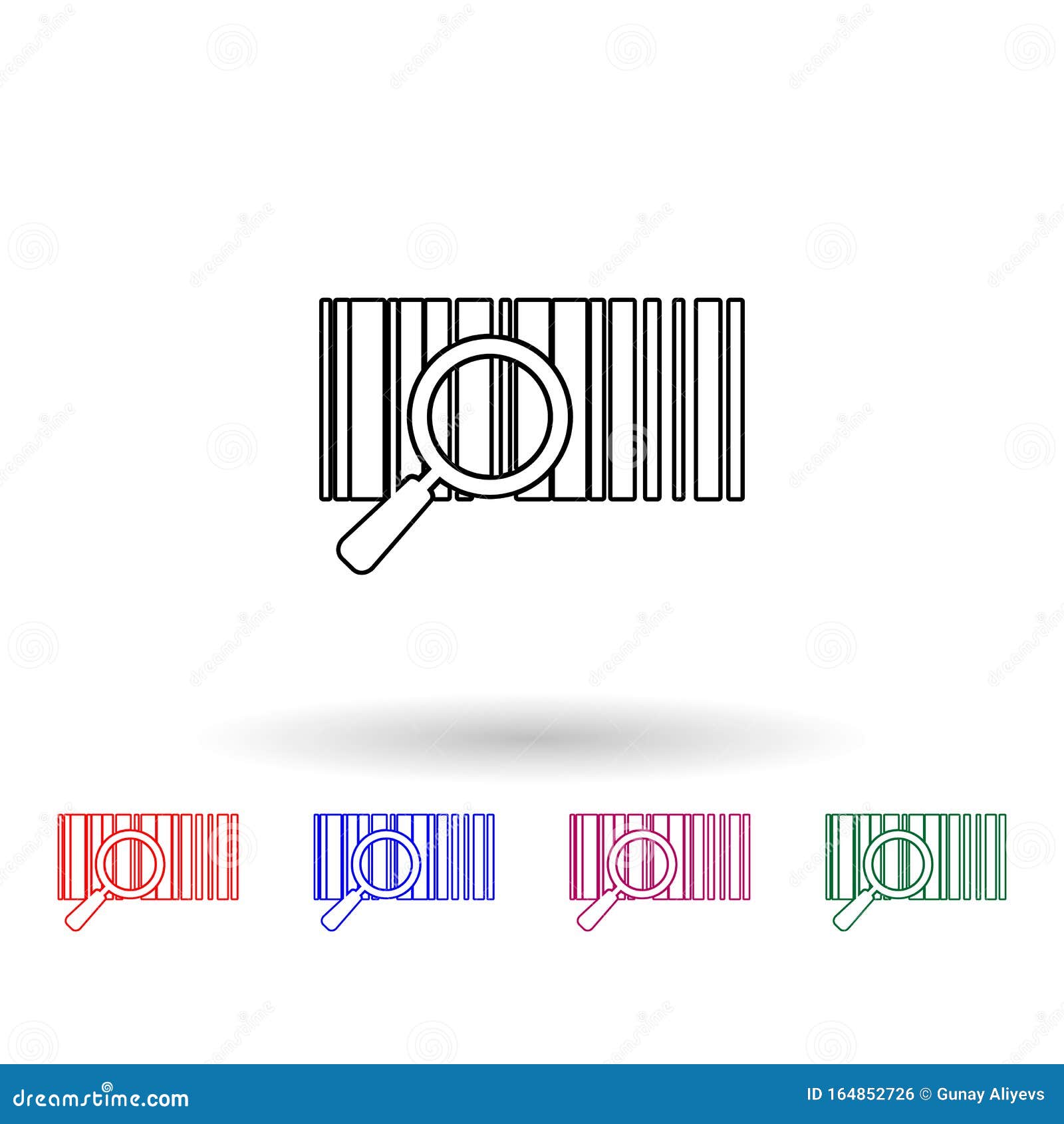 Scan Bar Code Multi Color Icon. Simple Thin Line, Outline Vector of ...