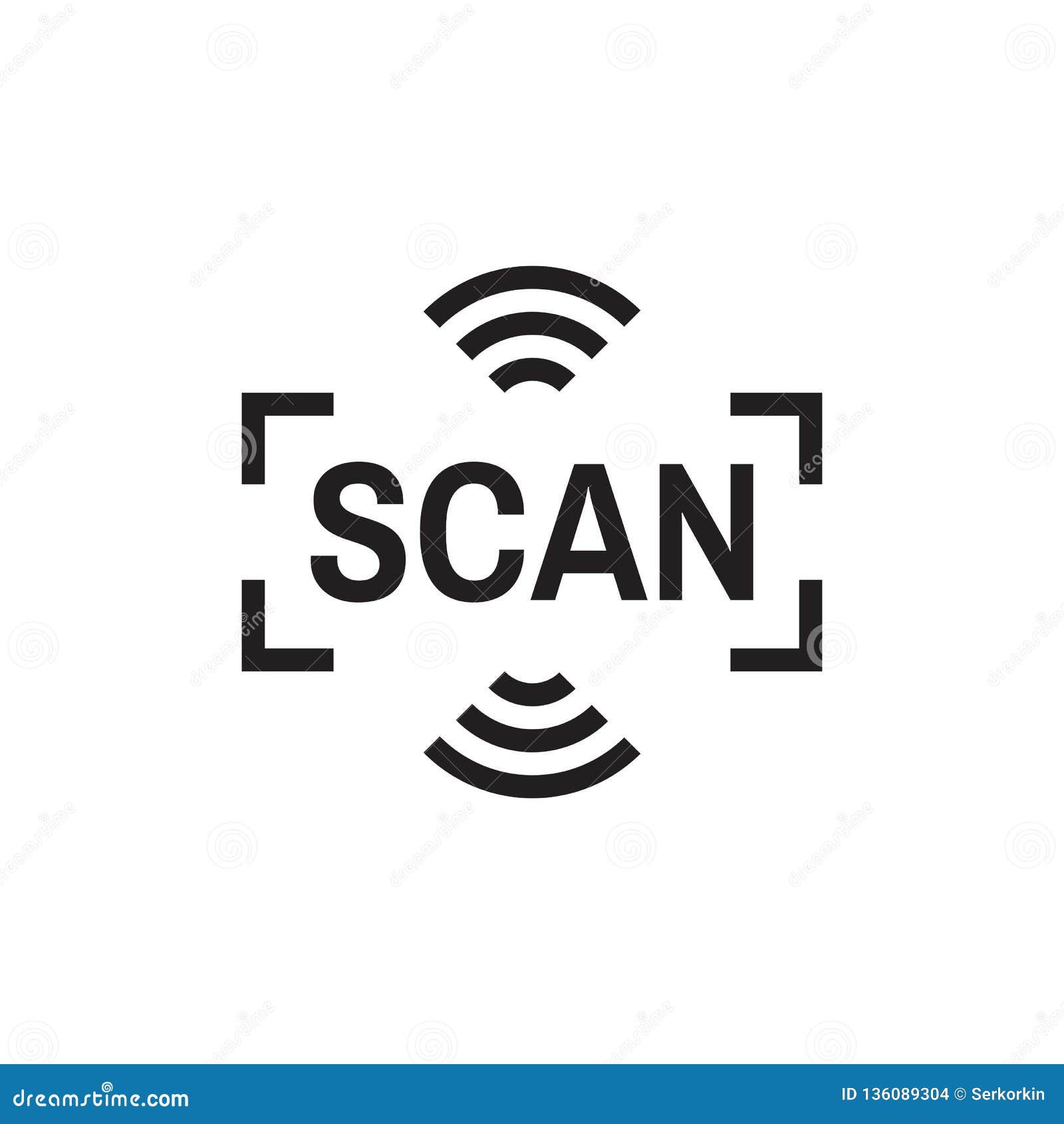 Scan - Black Icon on White Background Vector Illustration for Website ...