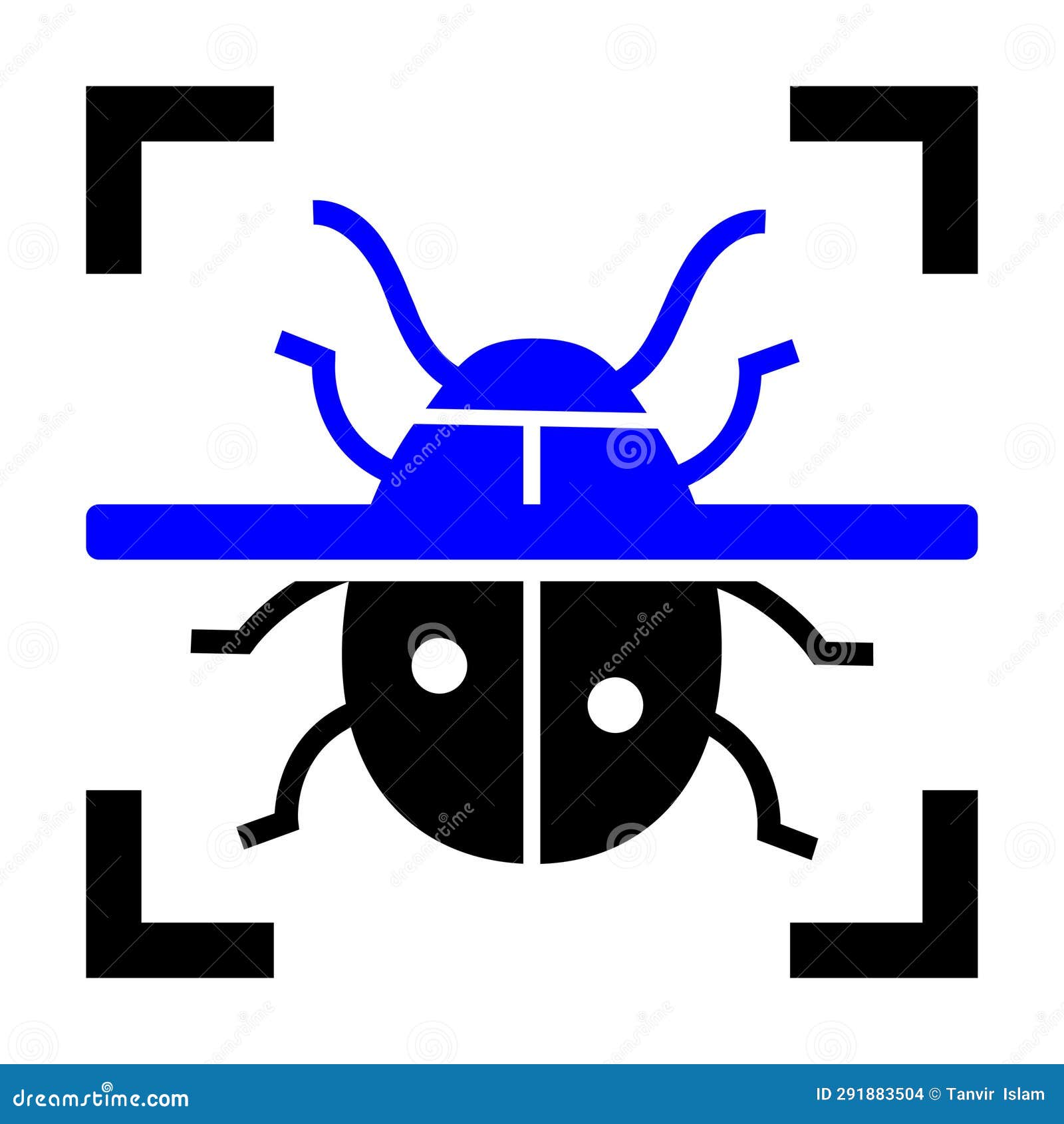 Scan Bug Icon stock vector. Illustration of vector, sign - 291883504