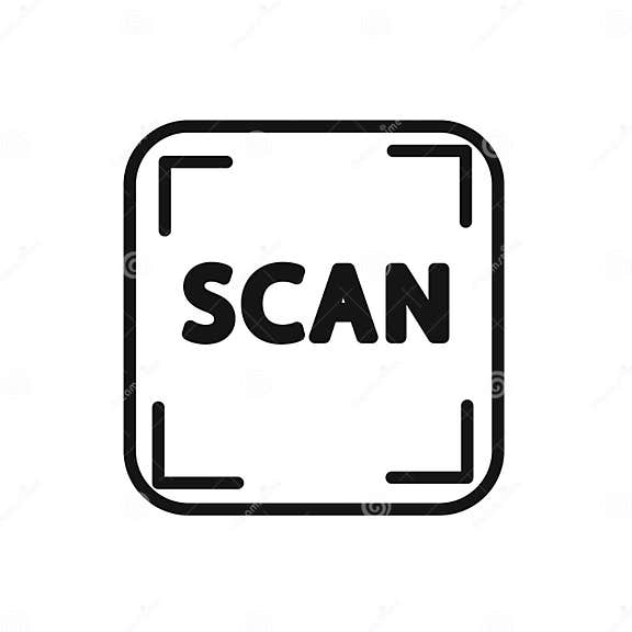 Scan Button Icon Linear Vector Graphics Sign Stock Vector ...