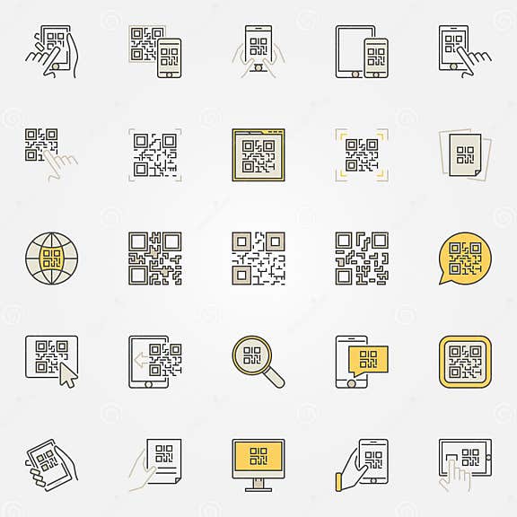 Scan Code Colorful Icons Set - Vector Code Scanning Creative Signs ...