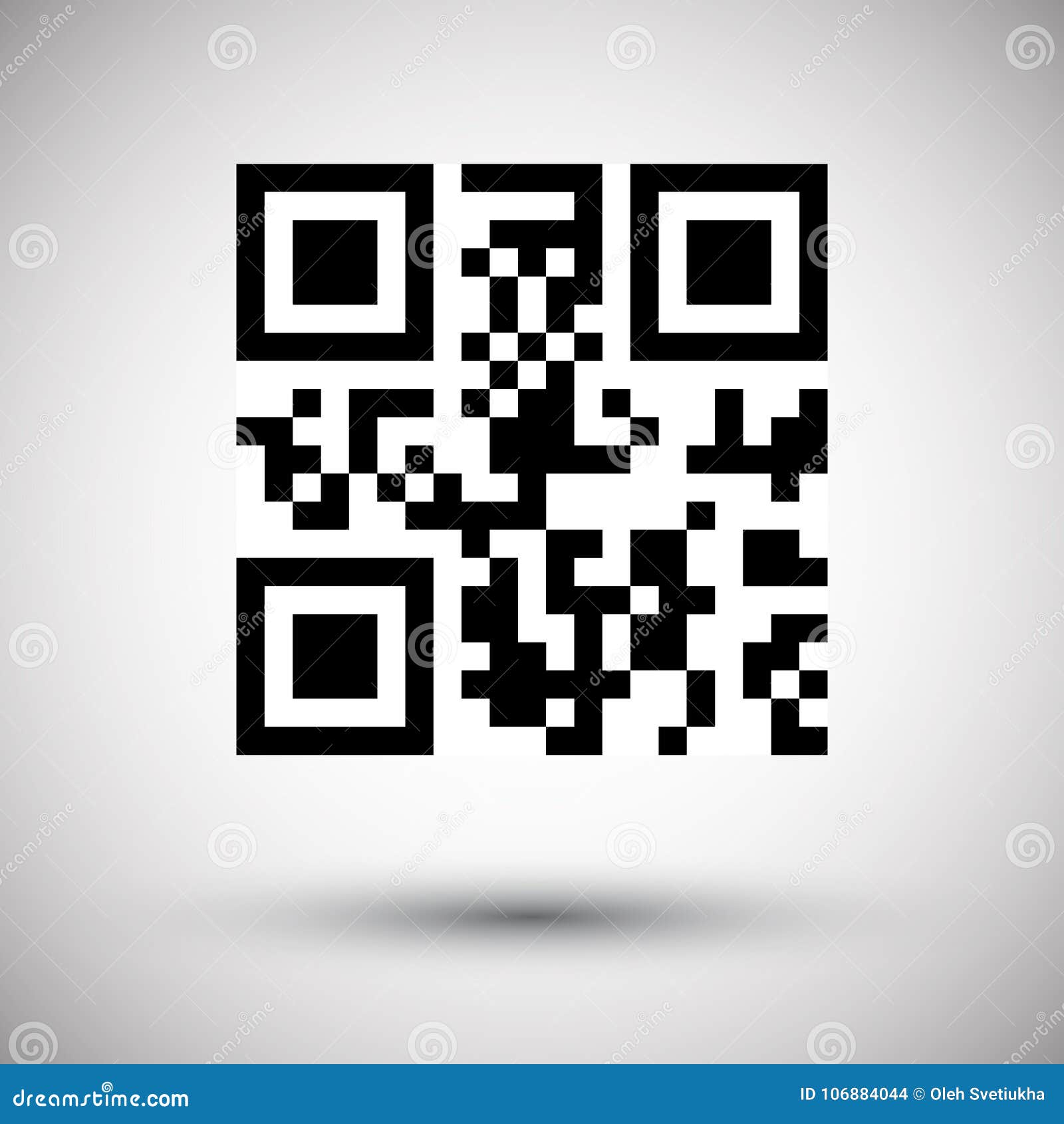 Scan Code Vector Icon with Round Shadow Stock Vector - Illustration of ...