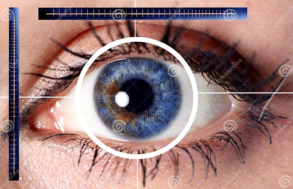 Scan Cyber Eye for Security Stock Photo - Image of closeup, focus: 13061326