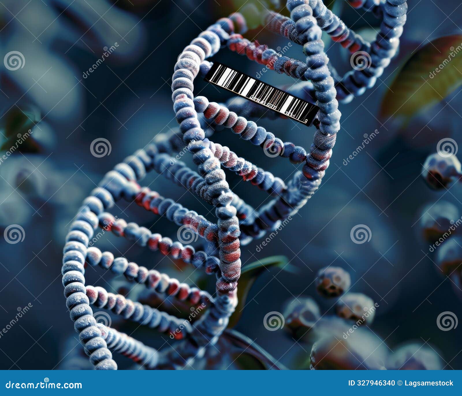 Scan of a DNA Molecule with a Barcode Overlay Stock Illustration ...