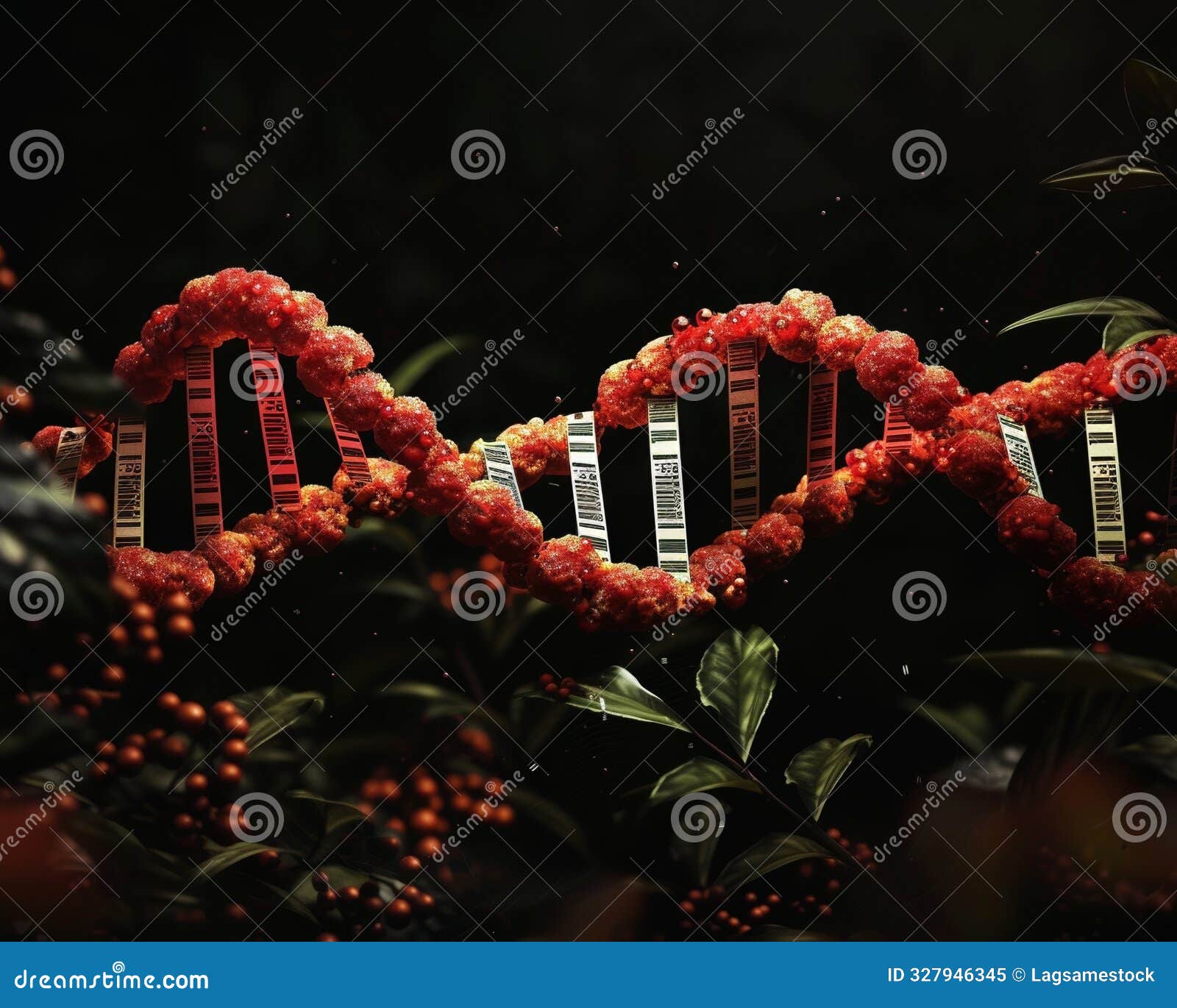 Scan of a DNA Molecule with a Barcode Overlay Stock Illustration ...