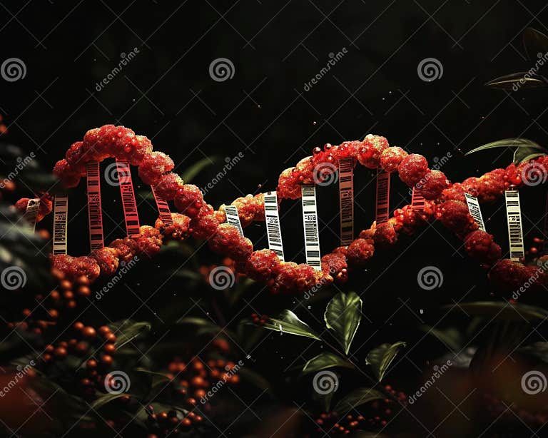 Scan of a DNA Molecule with a Barcode Overlay Stock Illustration ...