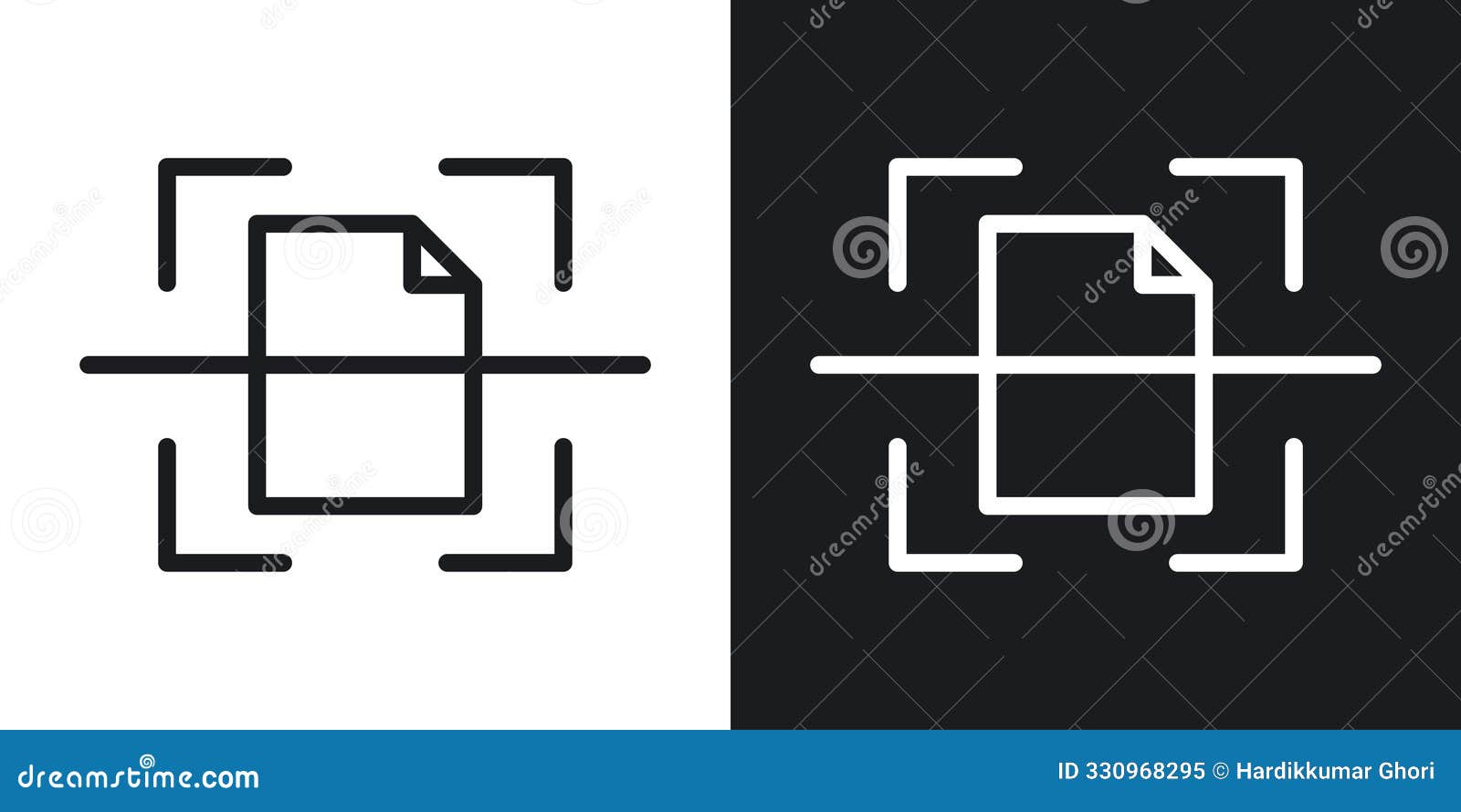 Scan Documents Icon Set. Digital Paper File Scanner Vector Symbol in a ...