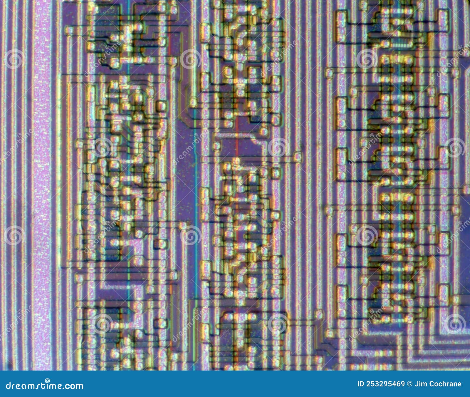 A Scan from an Electron Microscope of an Integrated Circuit on a Wafer ...