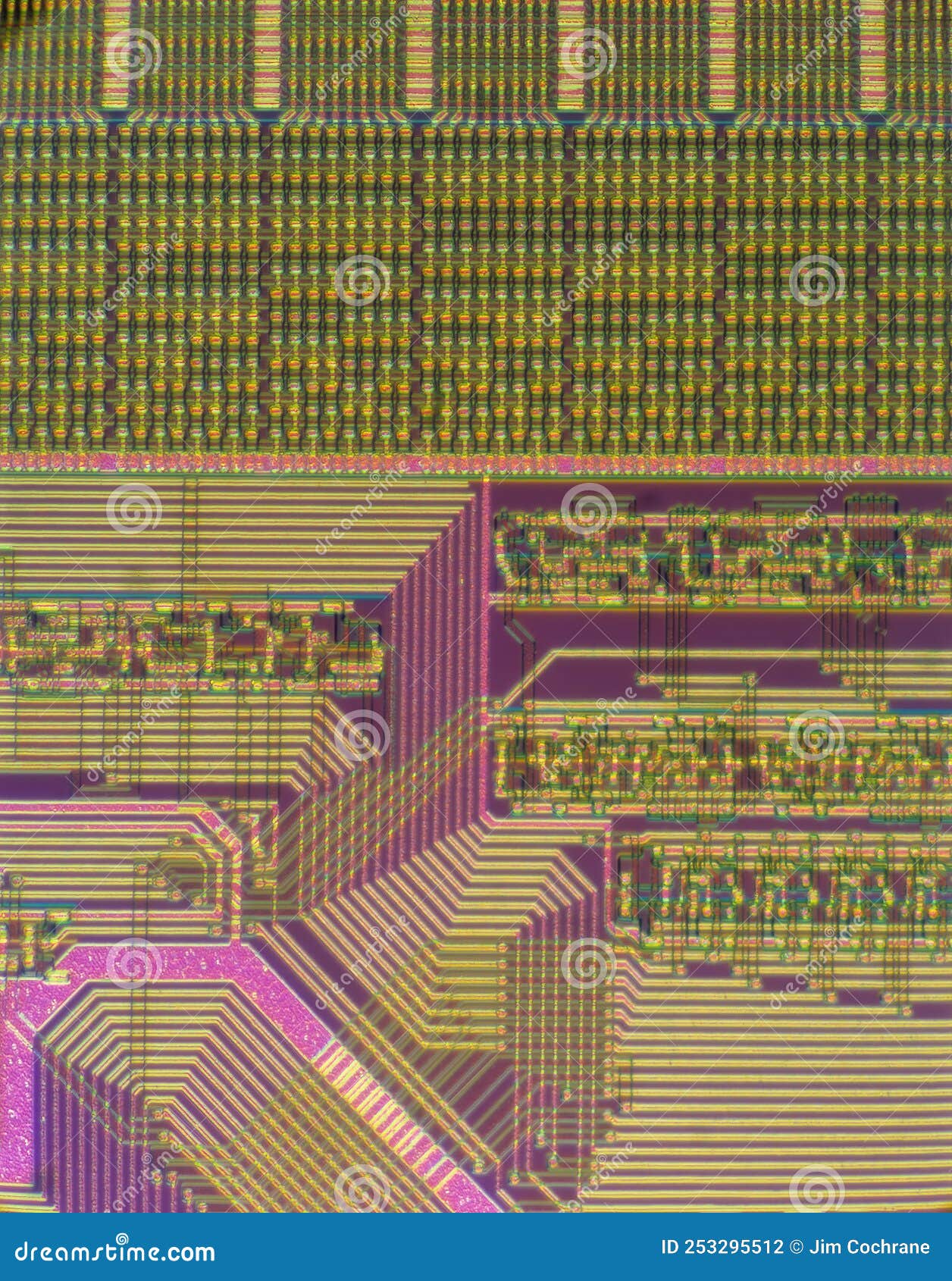 A Scan From An Electron Microscope Of An Integrated Circuit On A Wafer Royalty Free Stock Image