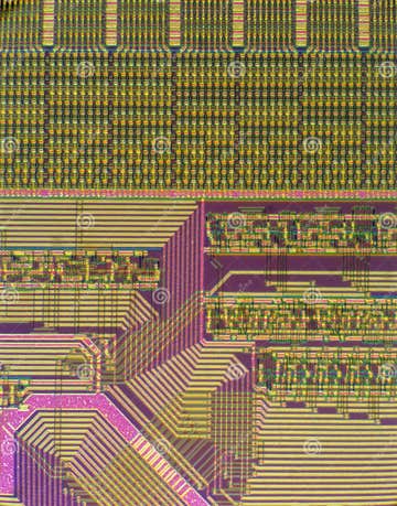 A Scan from an Electron Microscope of an Integrated Circuit on a Wafer ...