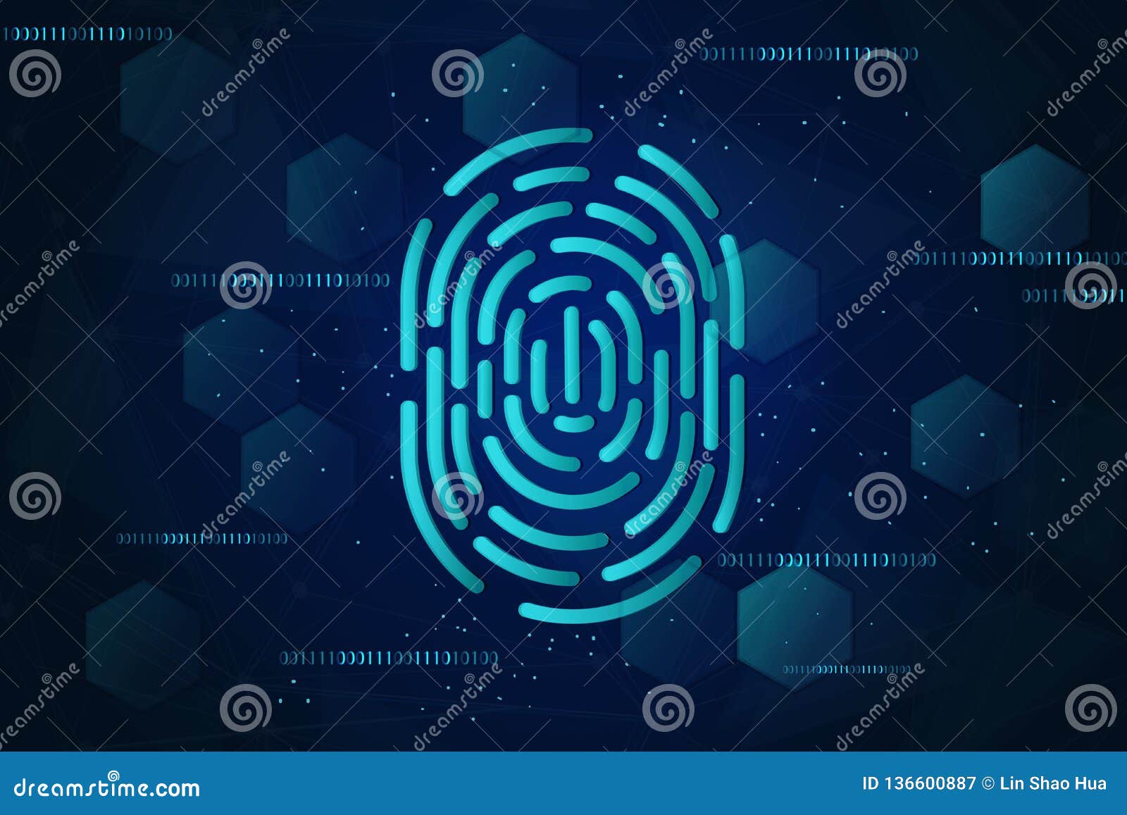Scan Fingerprint Biometric Identity Stock Vector - Illustration of ...