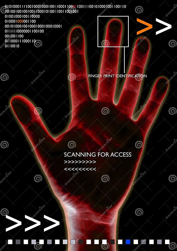 Scan hand stock illustration. Illustration of print, restriction - 651508