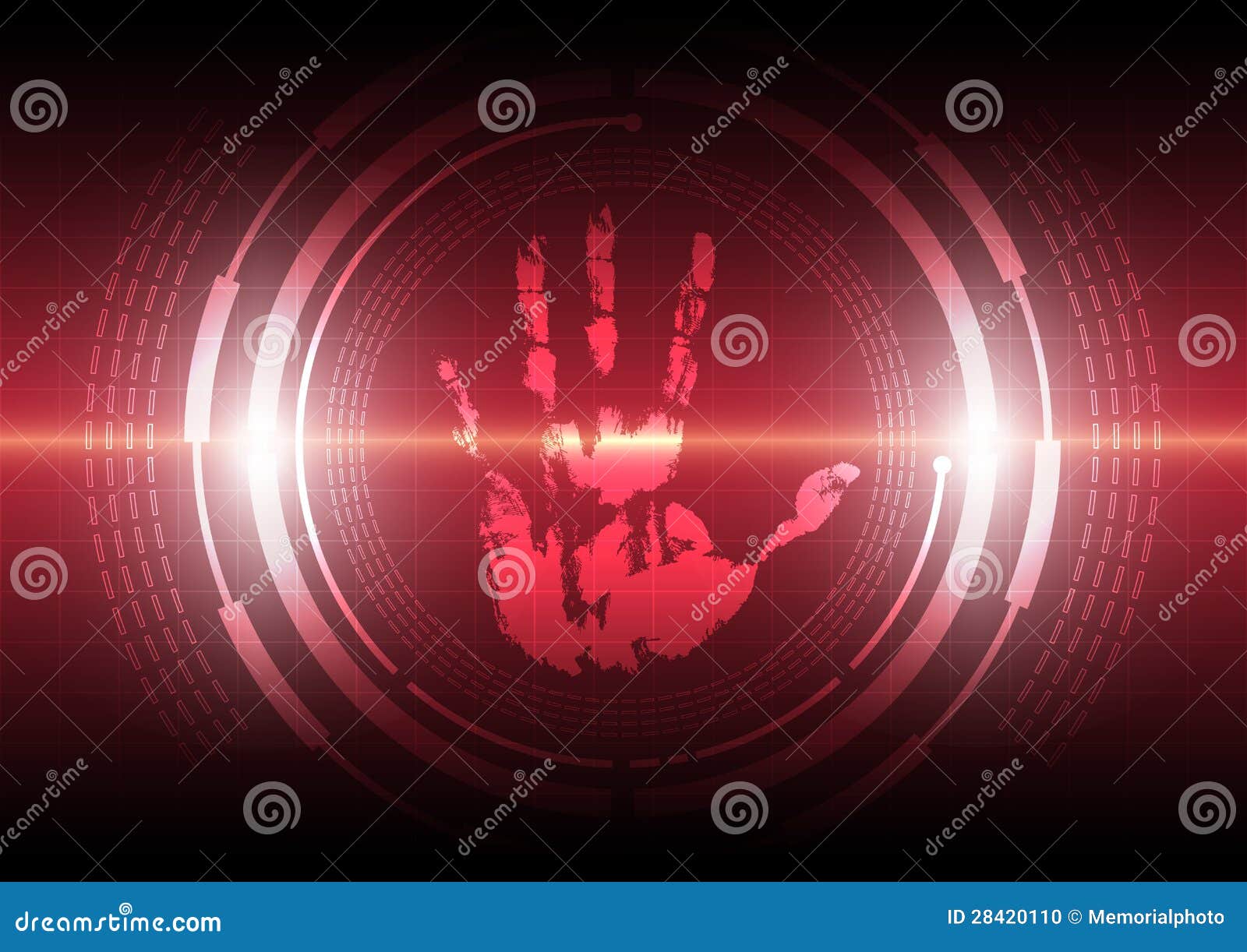 Scan handprint technology stock vector. Illustration of information ...