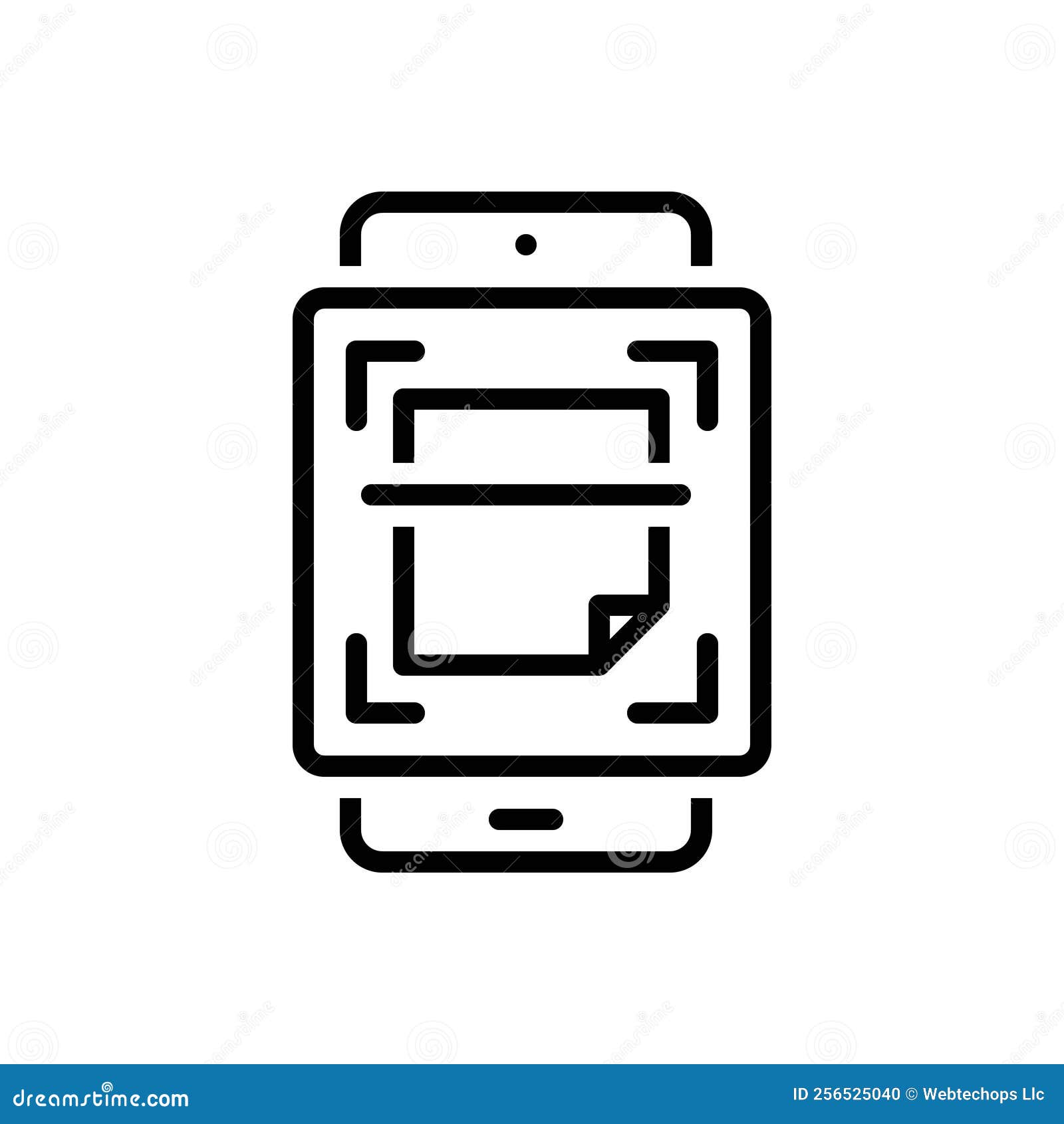 Black Line Icon for Scan, Mobile and Qrcode Stock Vector - Illustration ...