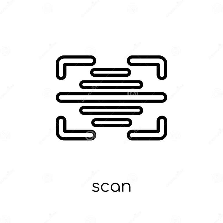 Scan Icon. Trendy Modern Flat Linear Vector Scan Icon on White B Stock ...