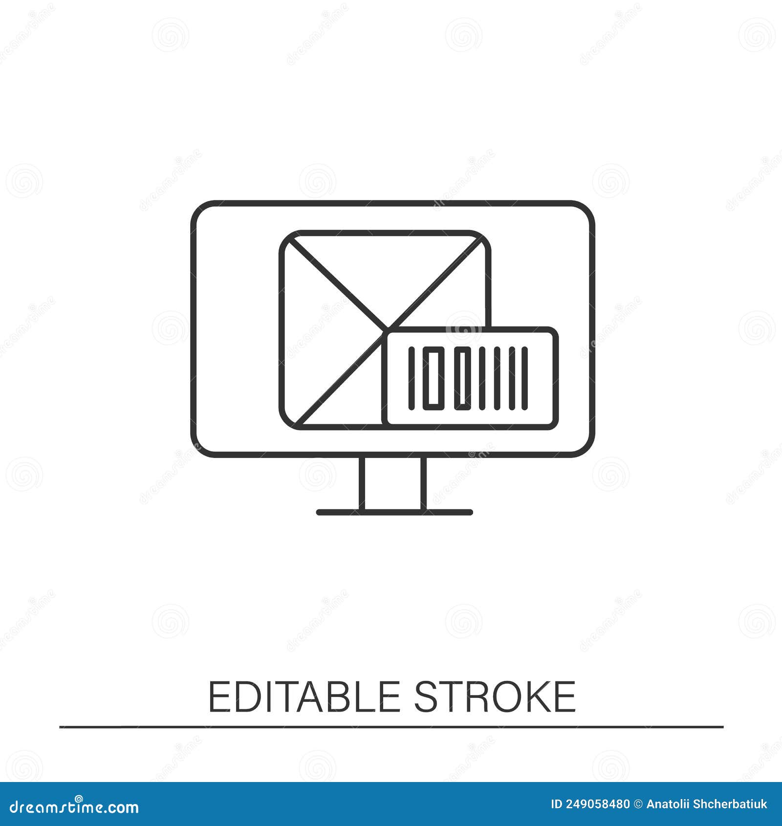 Scan line icon stock vector. Illustration of laptop - 249058480