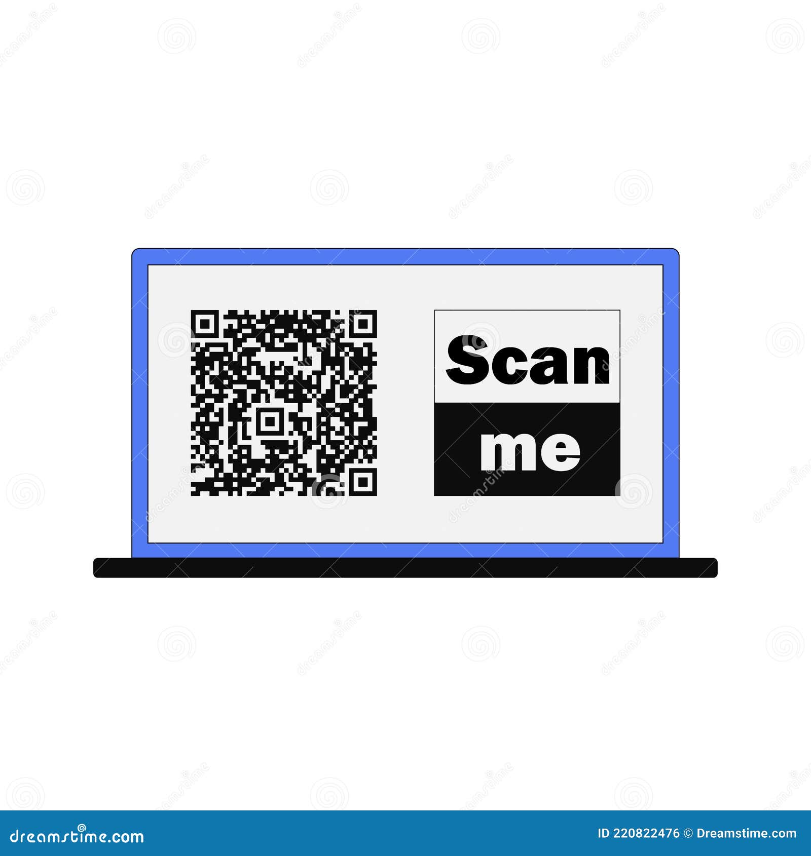 Scan Me Icon with Laptop. Symbol or Emblem Stock Vector - Illustration ...