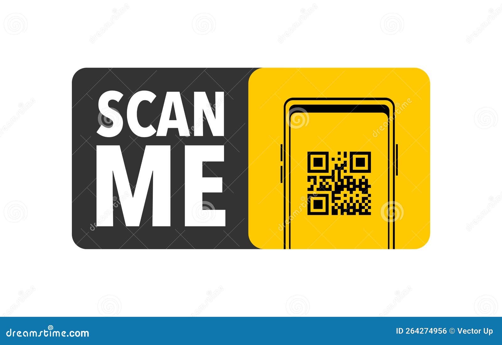 Scan Me Icon with QR Code. Inscription Scan Me. QR Code Label. Stock ...